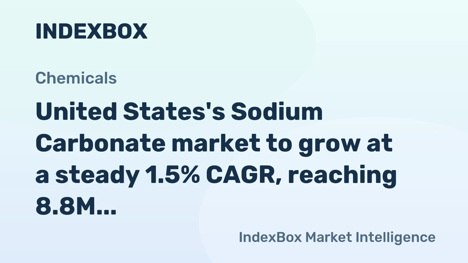 United States's Sodium Carbonate market to grow at a steady 1.5% CAGR, reaching 8.8M tons by 2035.