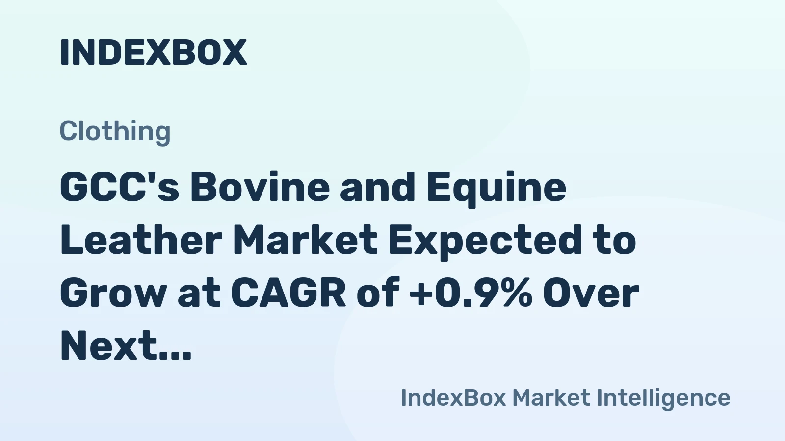 GCC's Bovine and Equine Leather Market Expected to Grow at CAGR of +0.9% Over Next Decade