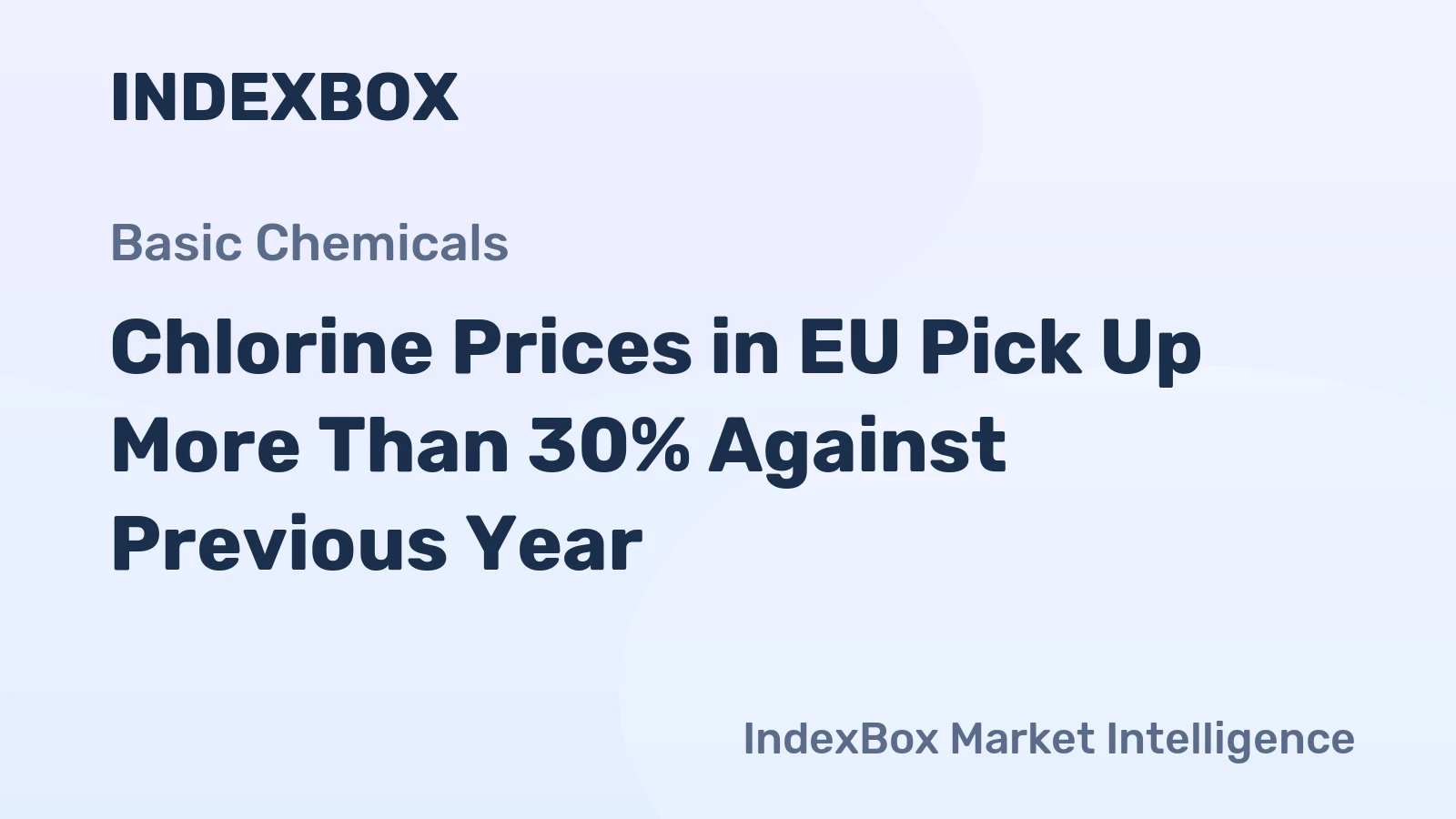 Chlorine Prices in EU Pick Up More Than 30% Against Previous Year