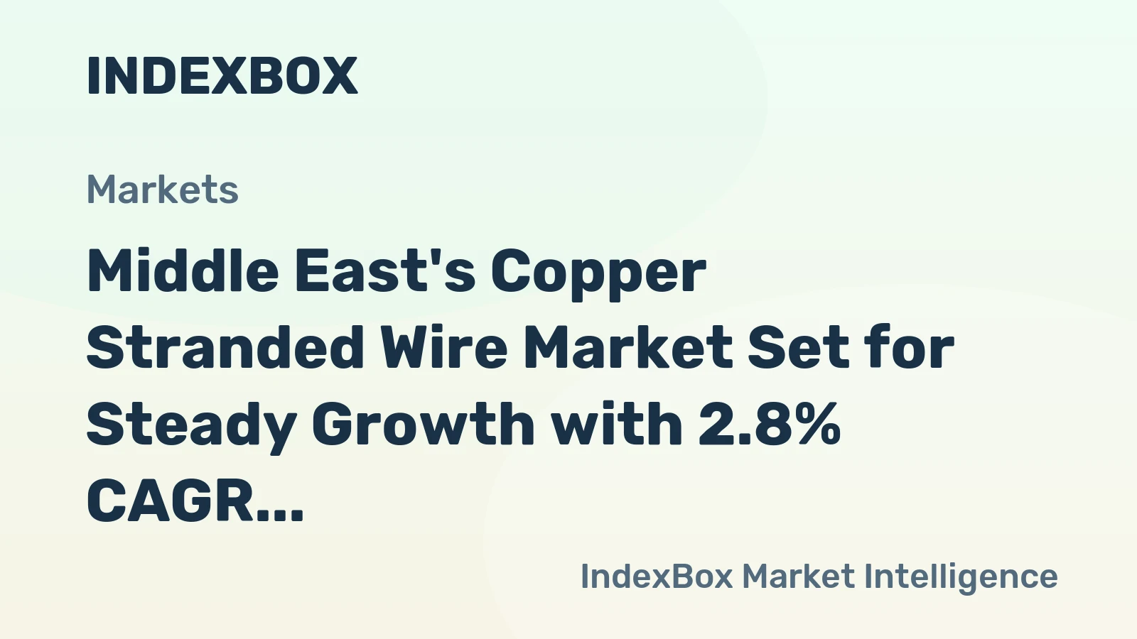 Middle East's Copper Stranded Wire Market Set for Steady Growth with 2.8% CAGR in Value