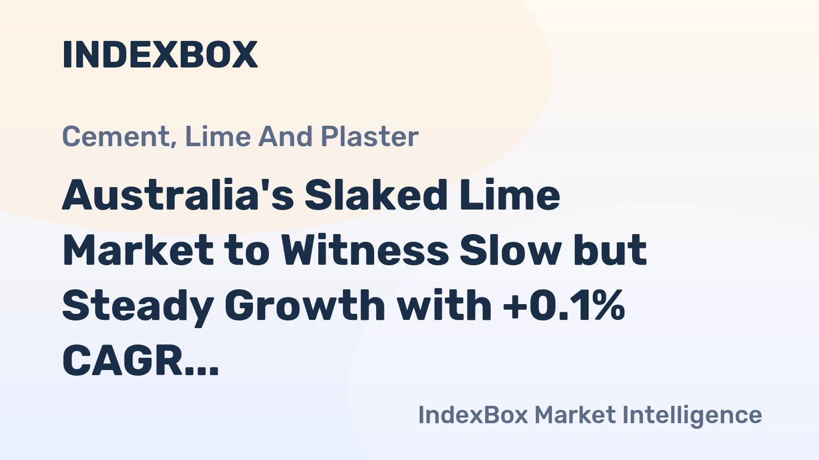 Australia's Slaked Lime Market to Witness Slow but Steady Growth with +0.1% CAGR Over 2024-2035