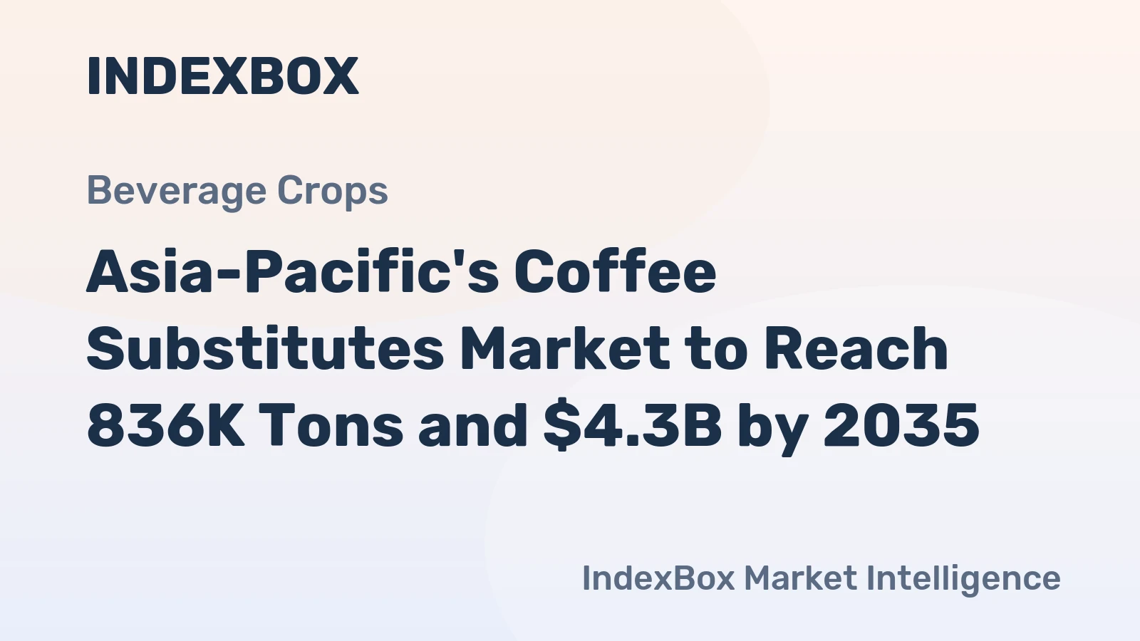 Asia-Pacific's Coffee Substitutes Market to Reach 836K Tons and $4.3B by 2035