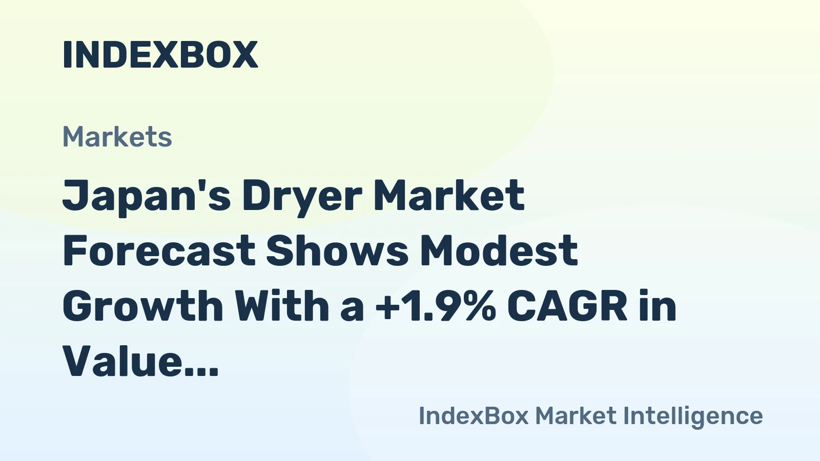 Japan's Dryer Market Forecast Shows Modest Growth With a +1.9% CAGR in Value