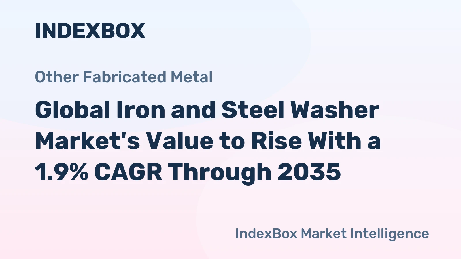 Global Iron and Steel Washer Market's Value to Rise With a 1.9% CAGR Through 2035