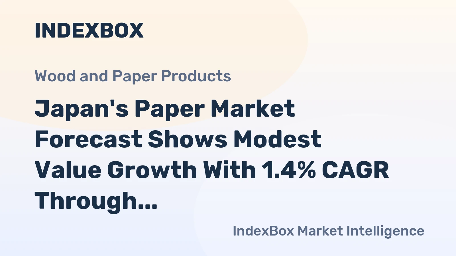 Japan's Paper Market Forecast Shows Modest Value Growth With 1.4% CAGR Through 2035