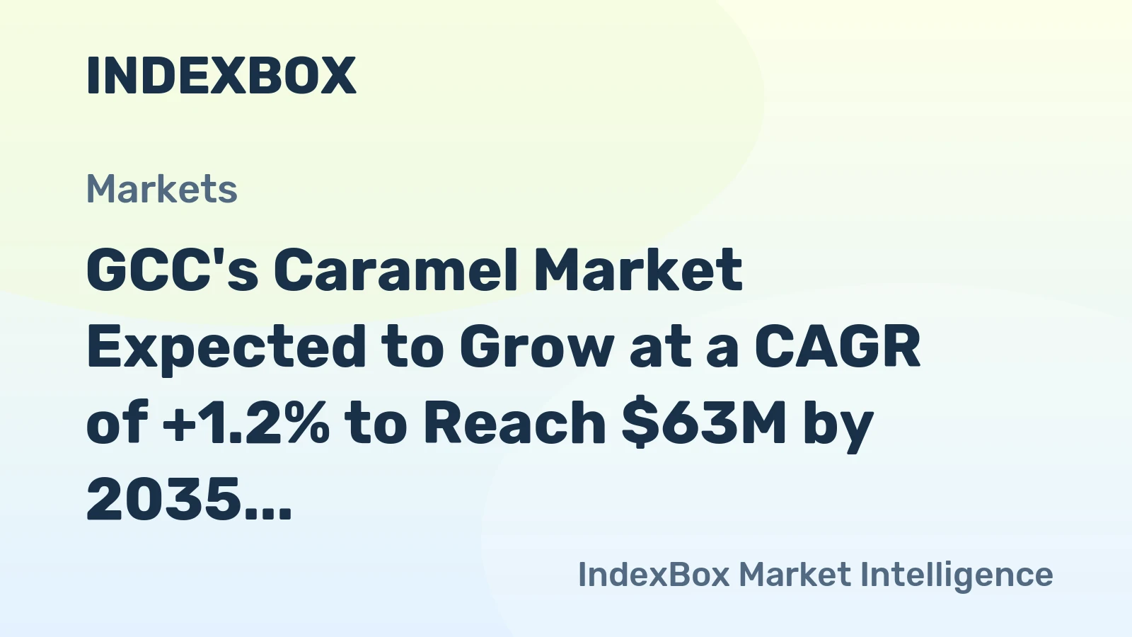 GCC's Caramel Market Expected to Grow at a CAGR of +1.2% to Reach $63M by 2035