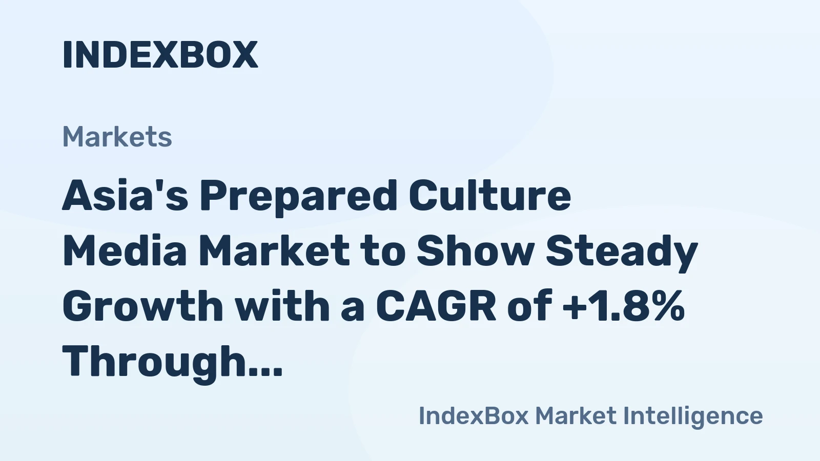 Asia's Prepared Culture Media Market to Show Steady Growth with a CAGR of +1.8% Through 2035