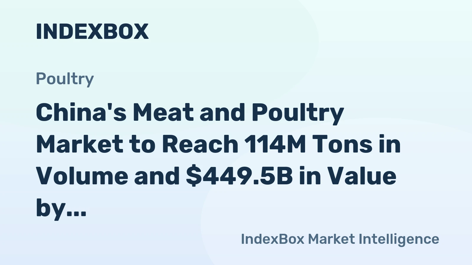 China's Meat and Poultry Market to Reach 114M Tons in Volume and $449.5B in Value by 2035