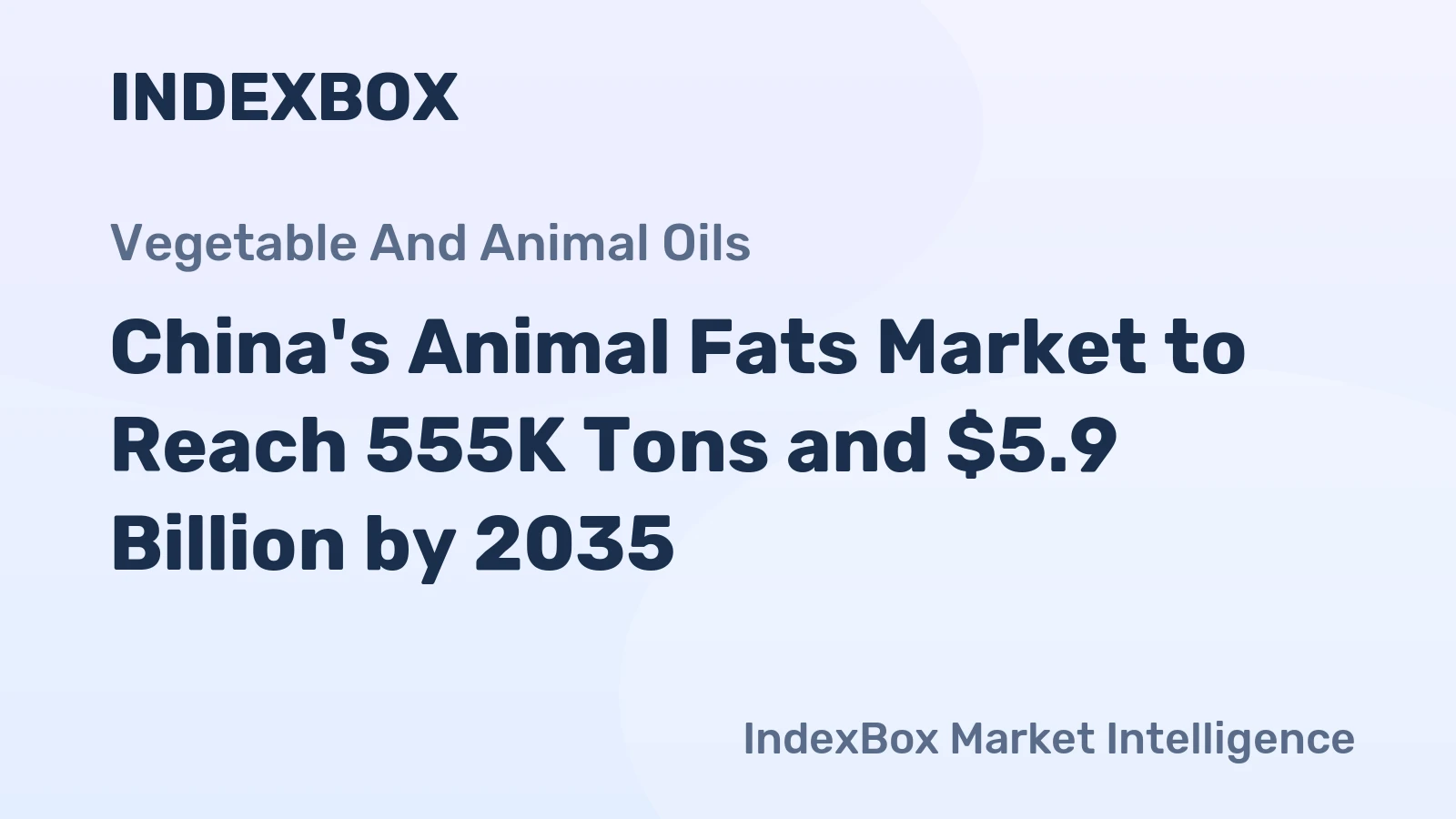 China's Animal Fats Market to Reach 555K Tons and $5.9 Billion by 2035