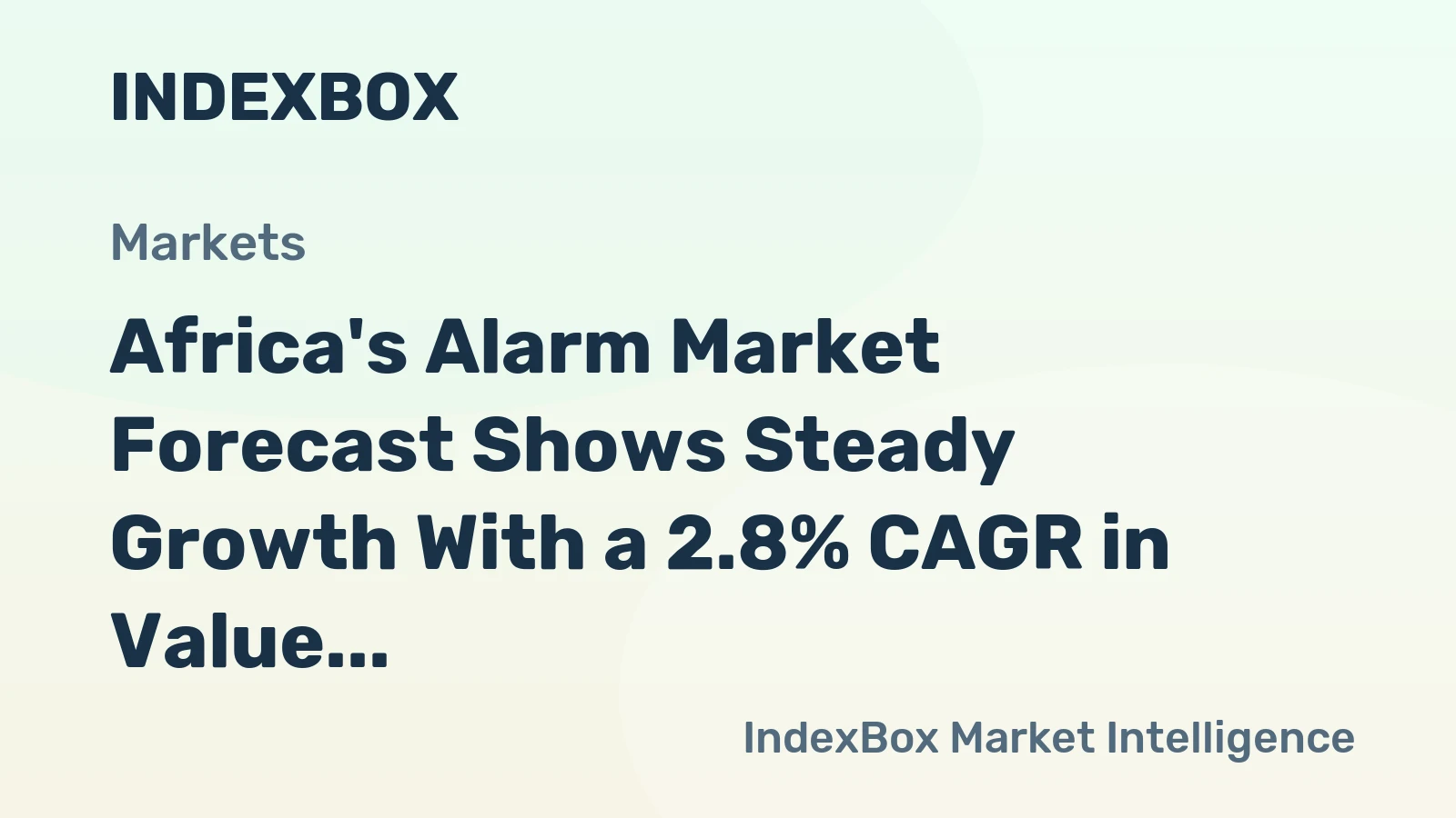Africa's Alarm Market Forecast Shows Steady Growth With a 2.8% CAGR in Value Through 2035