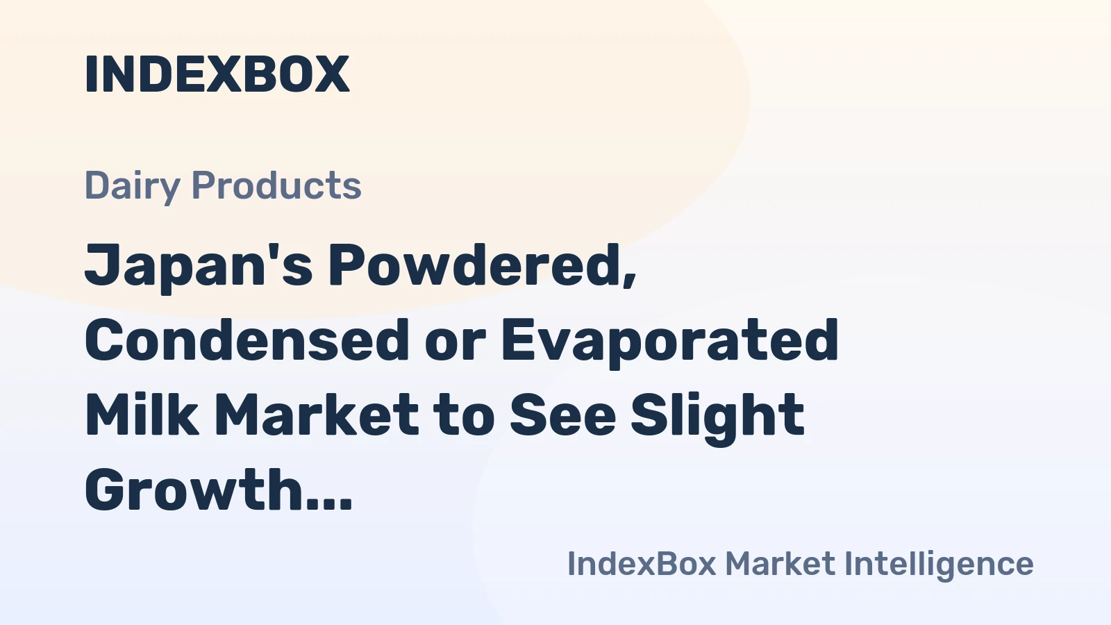 Japan's Powdered, Condensed or Evaporated Milk Market to See Slight Growth with +1.1% CAGR from 2024-2035