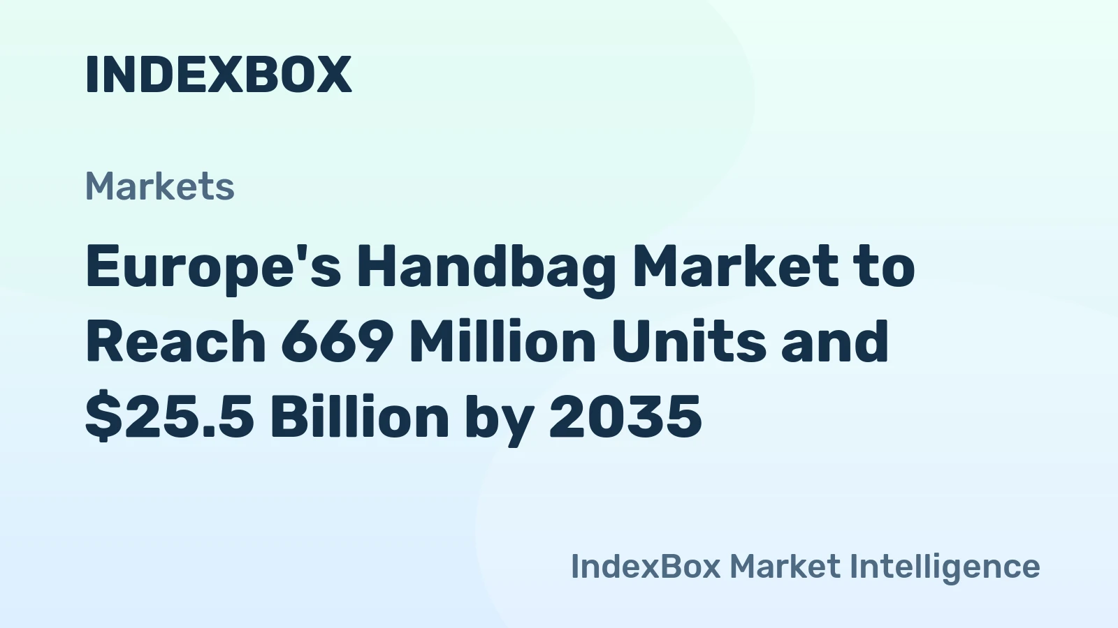 Europe's Handbag Market to Reach 669 Million Units and $25.5 Billion by 2035