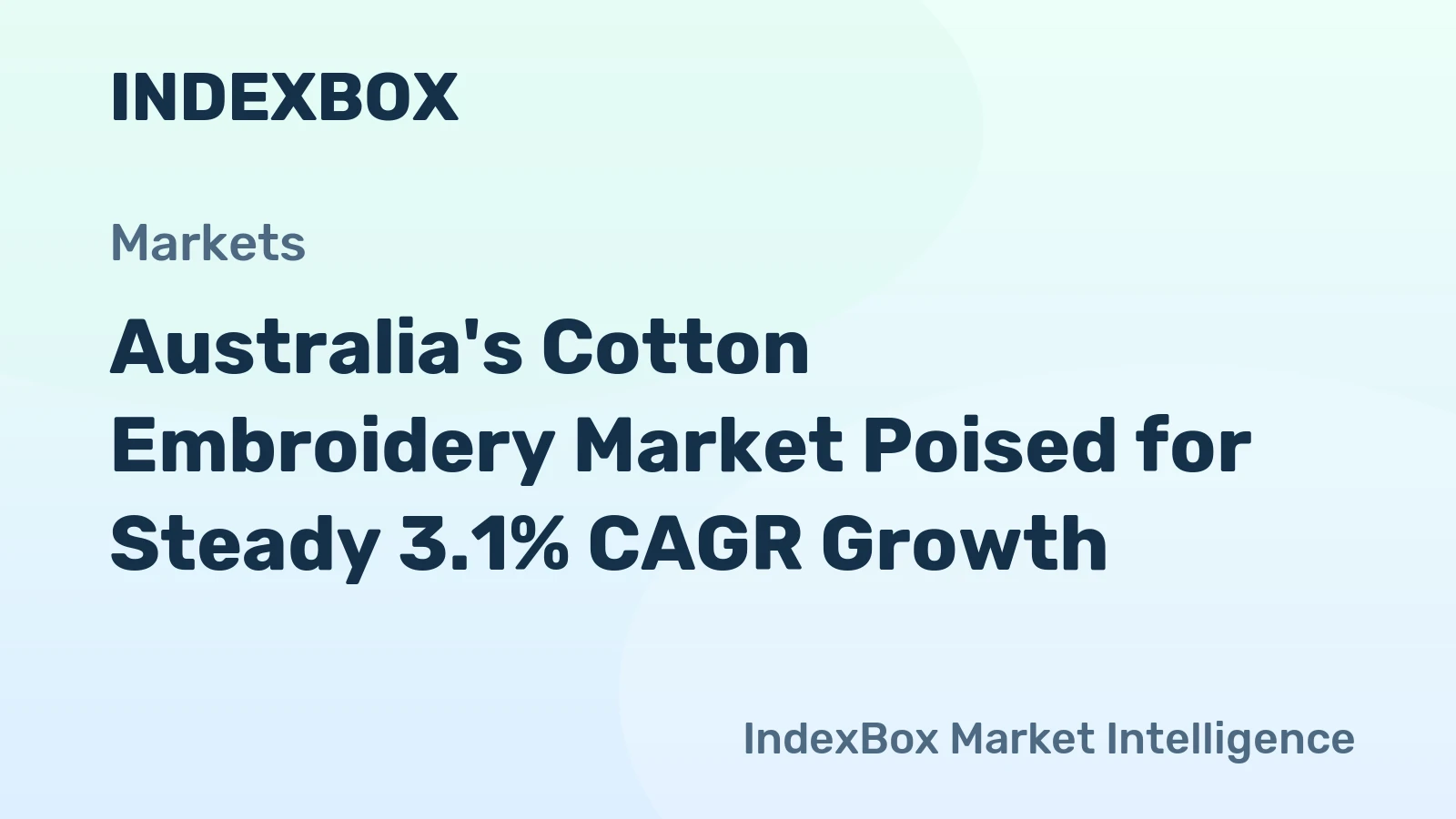 Australia's Cotton Embroidery Market Poised for Steady 3.1% CAGR Growth