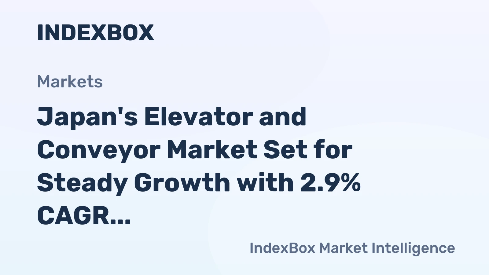 Japan's Elevator and Conveyor Market Set for Steady Growth with 2.9% CAGR Through 2035
