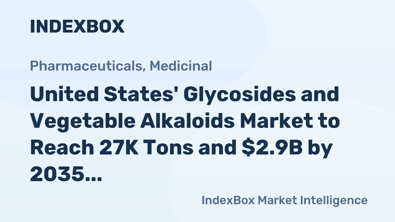 United States' Glycosides and Vegetable Alkaloids Market to Reach 27K Tons and $2.9B by 2035