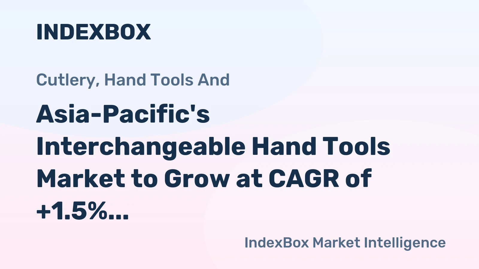 Asia-Pacific's Interchangeable Hand Tools Market to Grow at CAGR of +1.5% by 2035