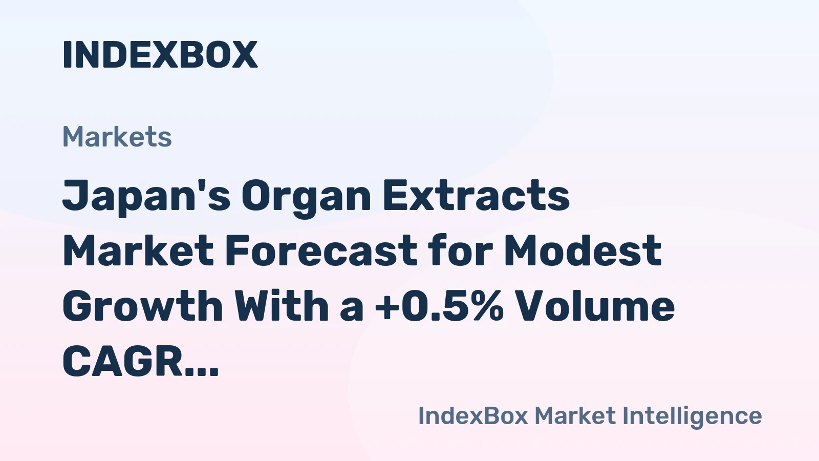 Japan's Organ Extracts Market Forecast for Modest Growth With a +0.5% Volume CAGR Through 2035
