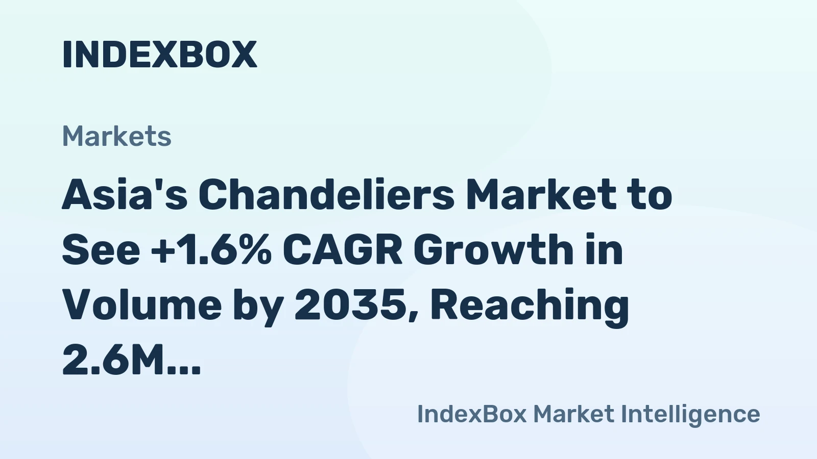 Asia's Chandeliers Market to See +1.6% CAGR Growth in Volume by 2035, Reaching 2.6M Tons