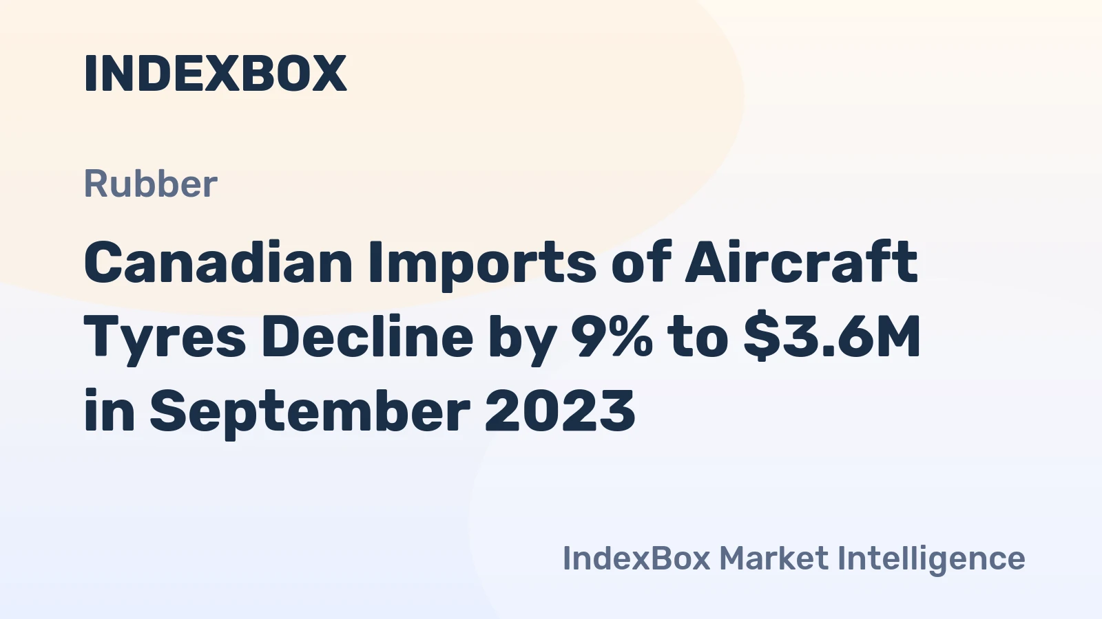 Canadian Imports of Aircraft Tyres Decline by 9% to $3.6M in September 2023