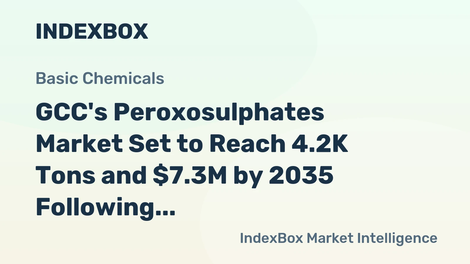 GCC's Peroxosulphates Market Set to Reach 4.2K Tons and $7.3M by 2035 Following a Surge in Demand