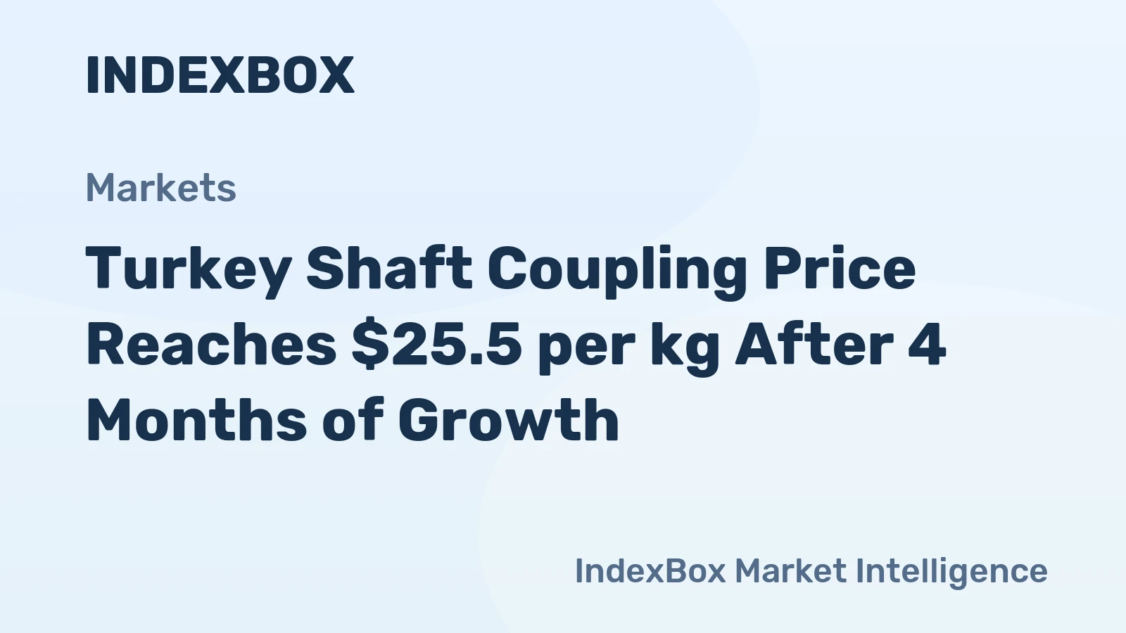 Turkey Shaft Coupling Price Reaches $25.5 per kg After 4 Months of Growth