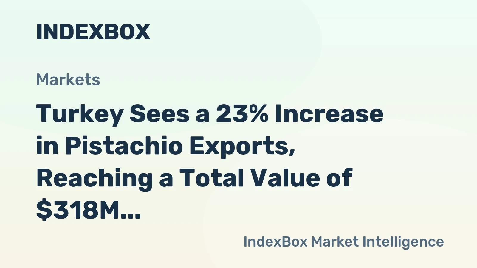 Turkey Sees a 23% Increase in Pistachio Exports, Reaching a Total Value of $318M in 2023.