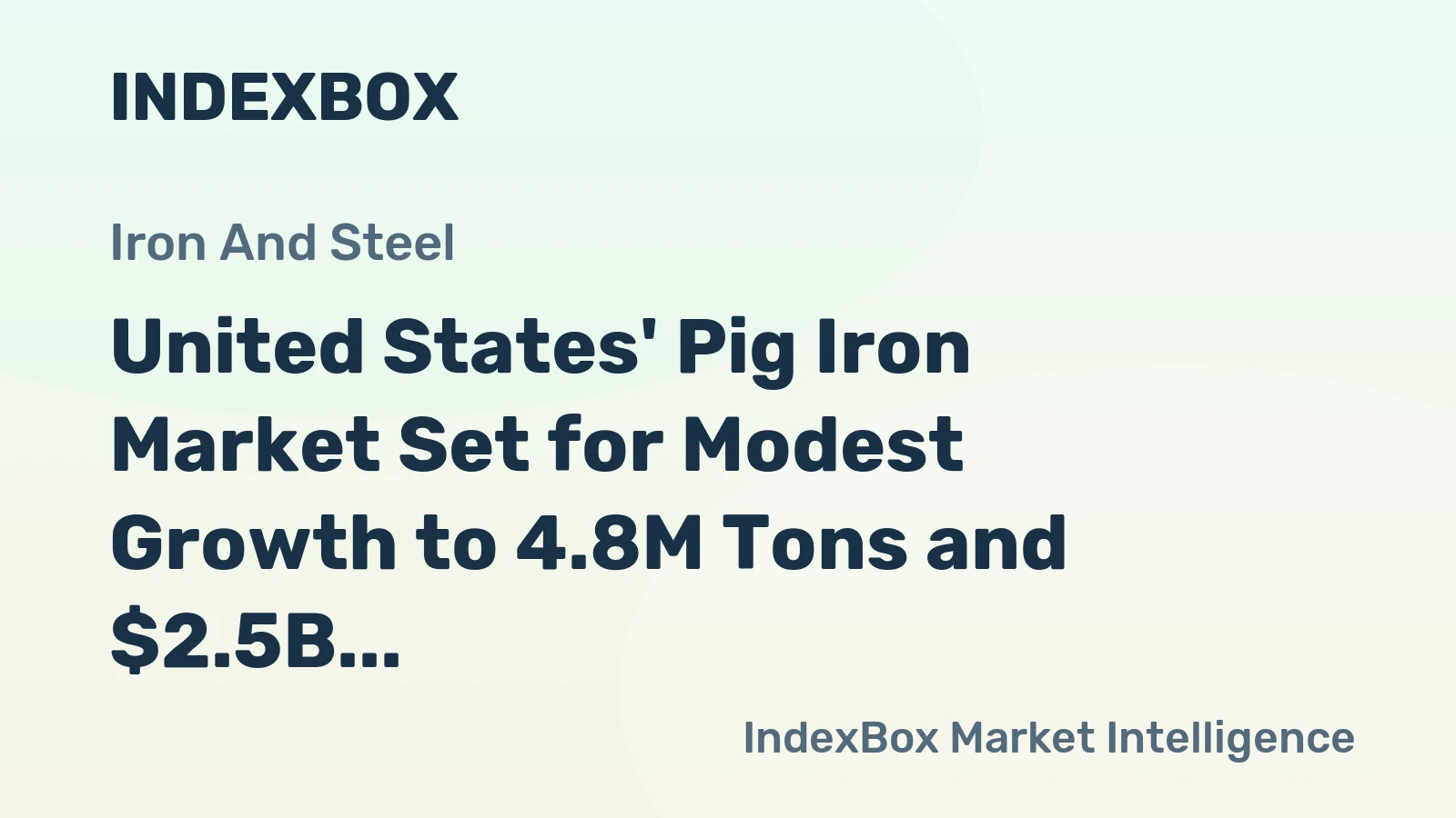 United States' Pig Iron Market Set for Modest Growth to 4.8M Tons and $2.5B by 2035