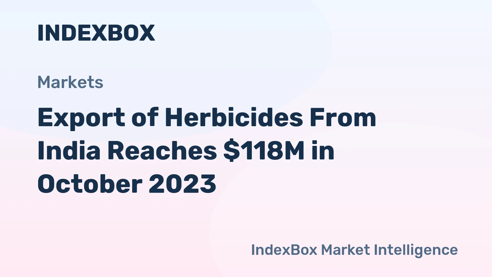 Export of Herbicides From India Reaches $118M in October 2023