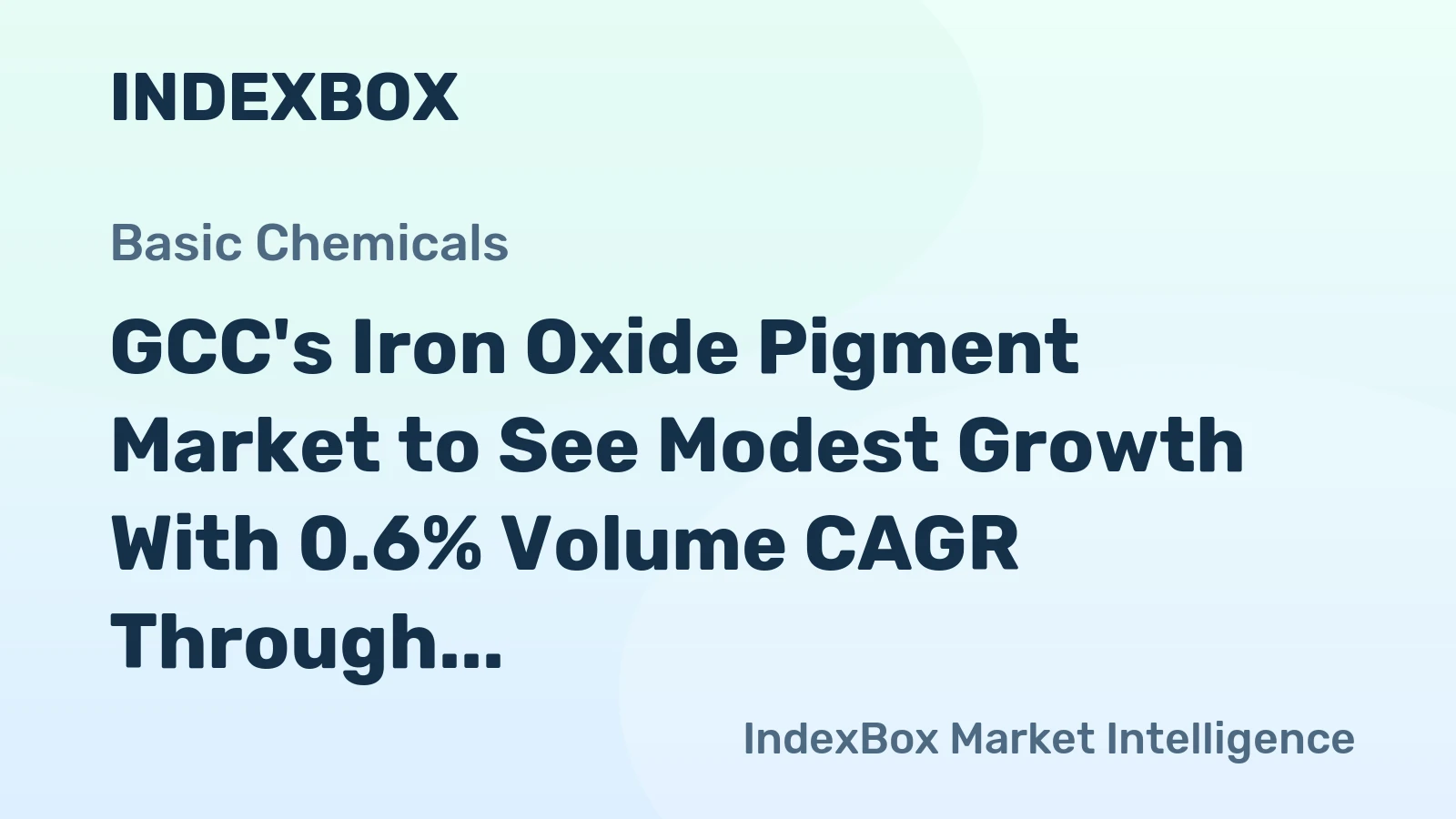 GCC's Iron Oxide Pigment Market to See Modest Growth With 0.6% Volume CAGR Through 2035