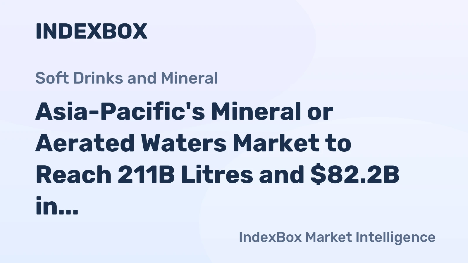 Asia-Pacific's Mineral or Aerated Waters Market to Reach 211B Litres and $82.2B in Value by 2035