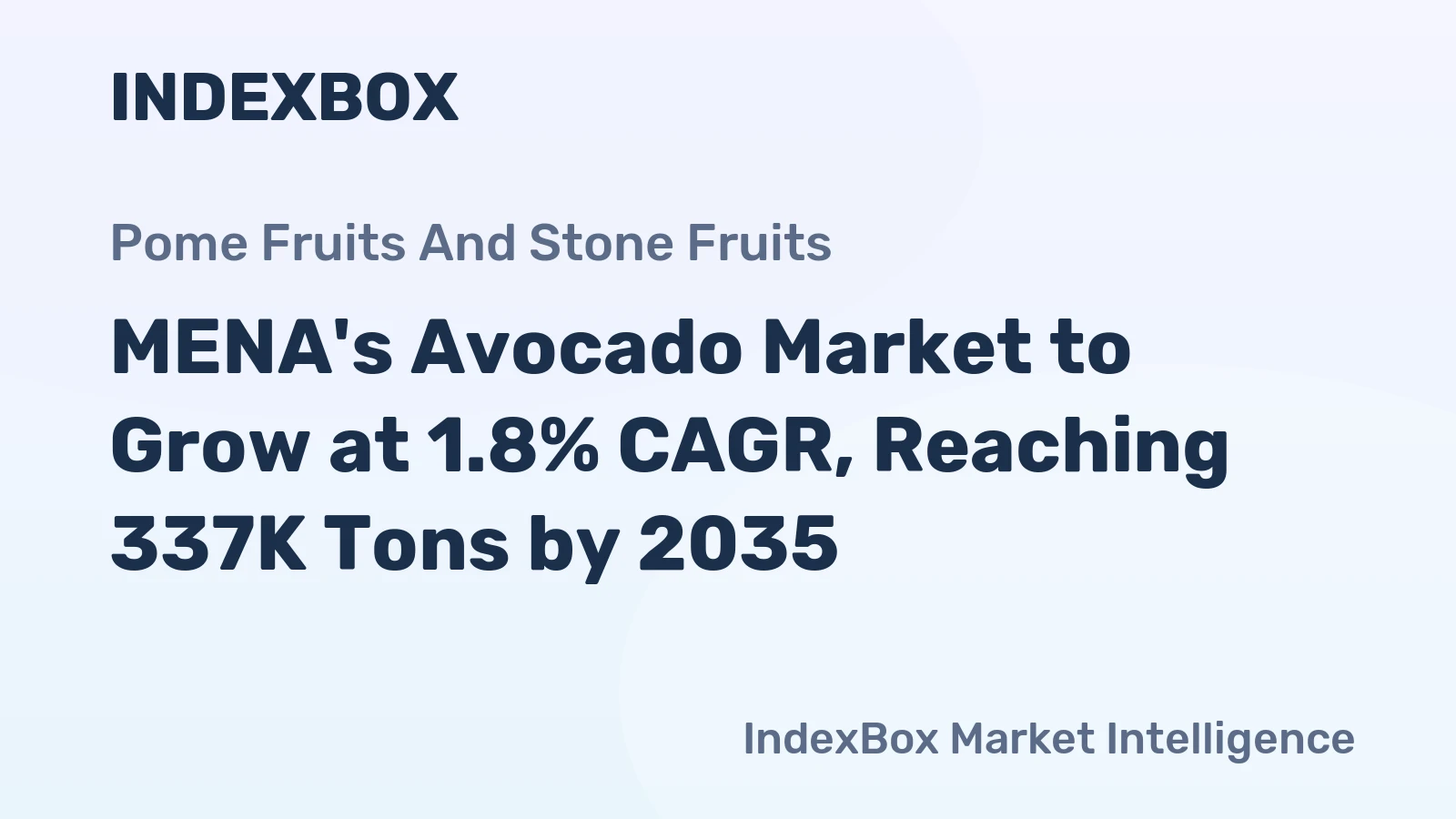MENA's Avocado Market to Grow at 1.8% CAGR, Reaching 337K Tons by 2035