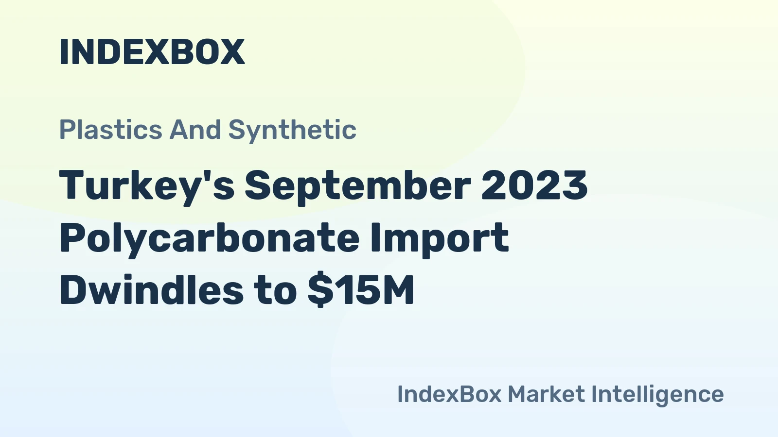 Turkey's September 2023 Polycarbonate Import Dwindles to $15M