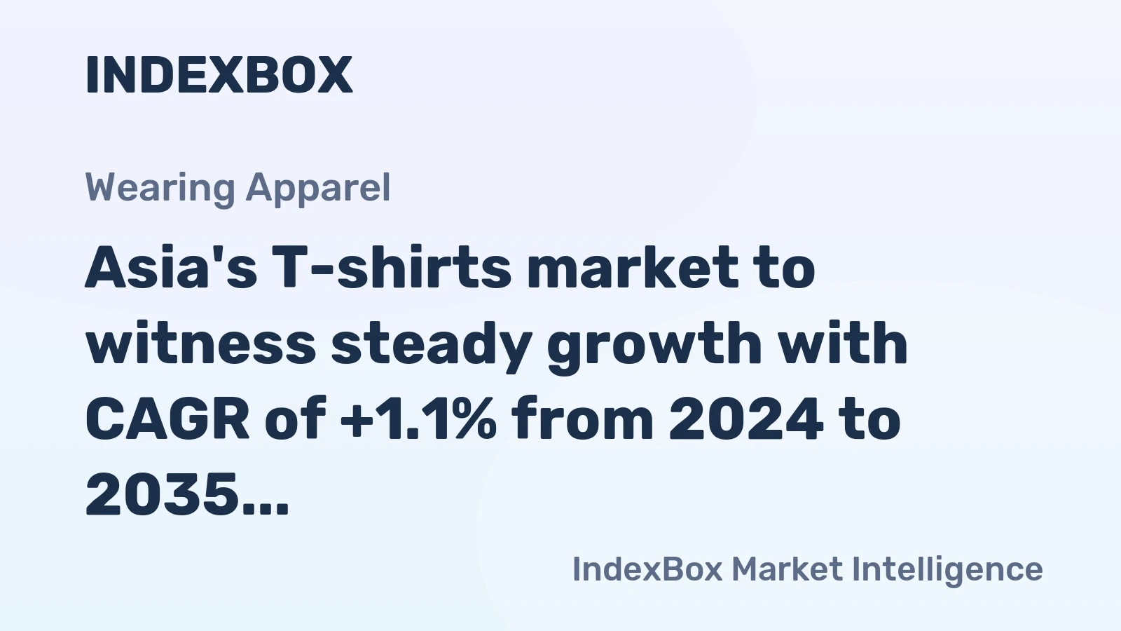 Asia's T-shirts market to witness steady growth with CAGR of +1.1% from 2024 to 2035