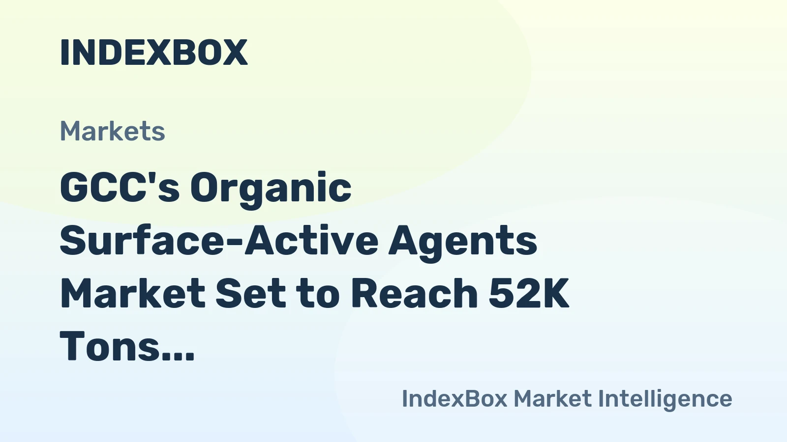 GCC's Organic Surface-Active Agents Market Set to Reach 52K Tons and $79M by 2035