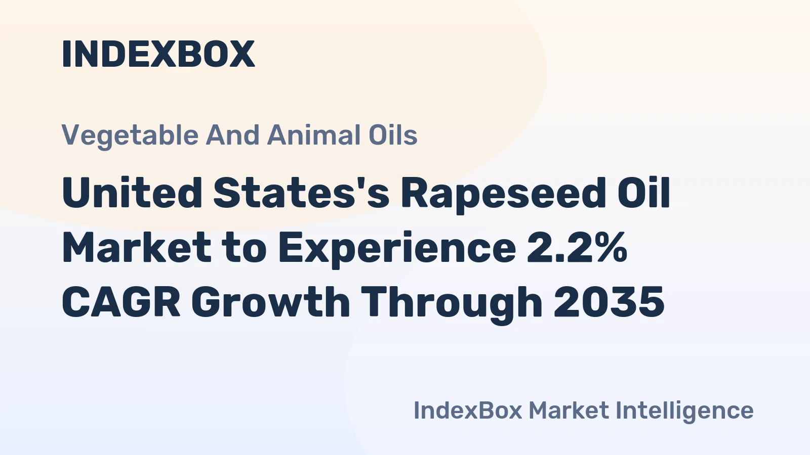 United States's Rapeseed Oil Market to Experience 2.2% CAGR Growth Through 2035
