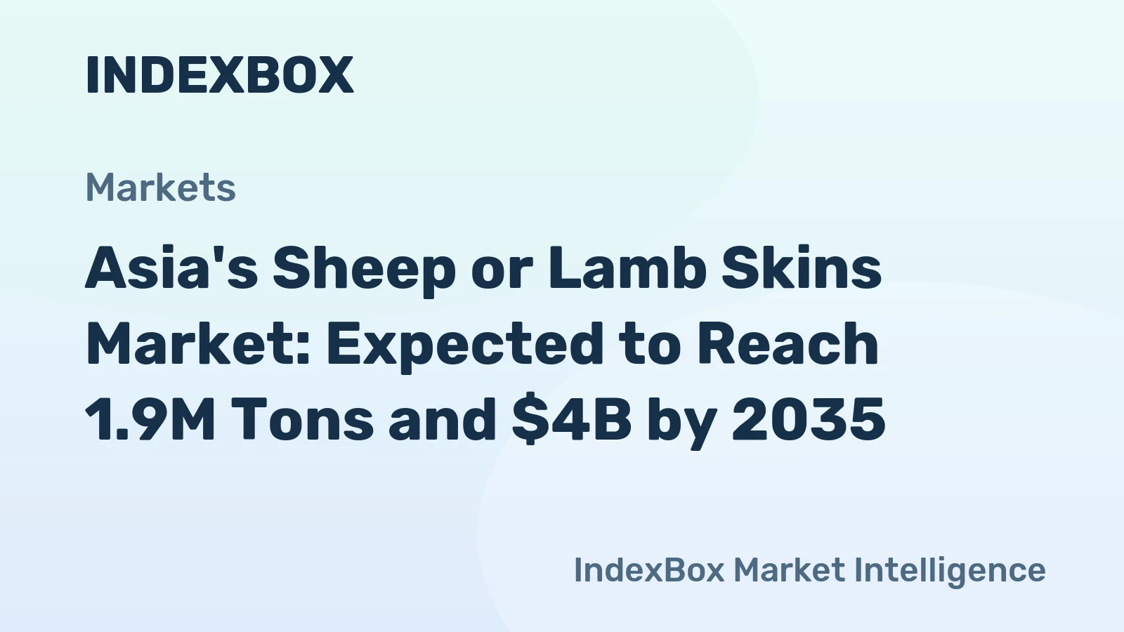 Asia's Sheep or Lamb Skins Market: Expected to Reach 1.9M Tons and $4B by 2035