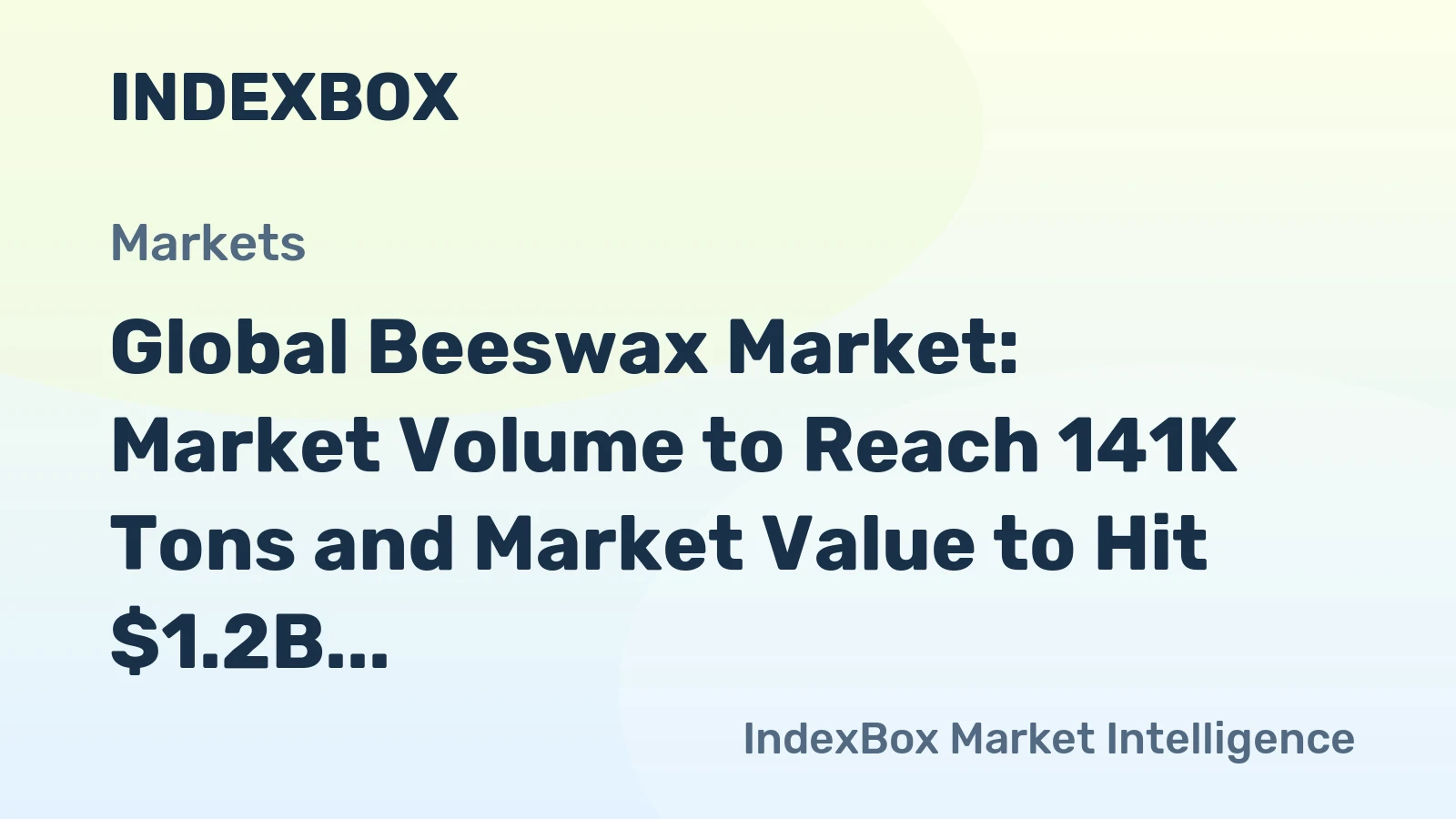 Global Beeswax Market: Market Volume to Reach 141K Tons and Market Value to Hit $1.2B by 2035
