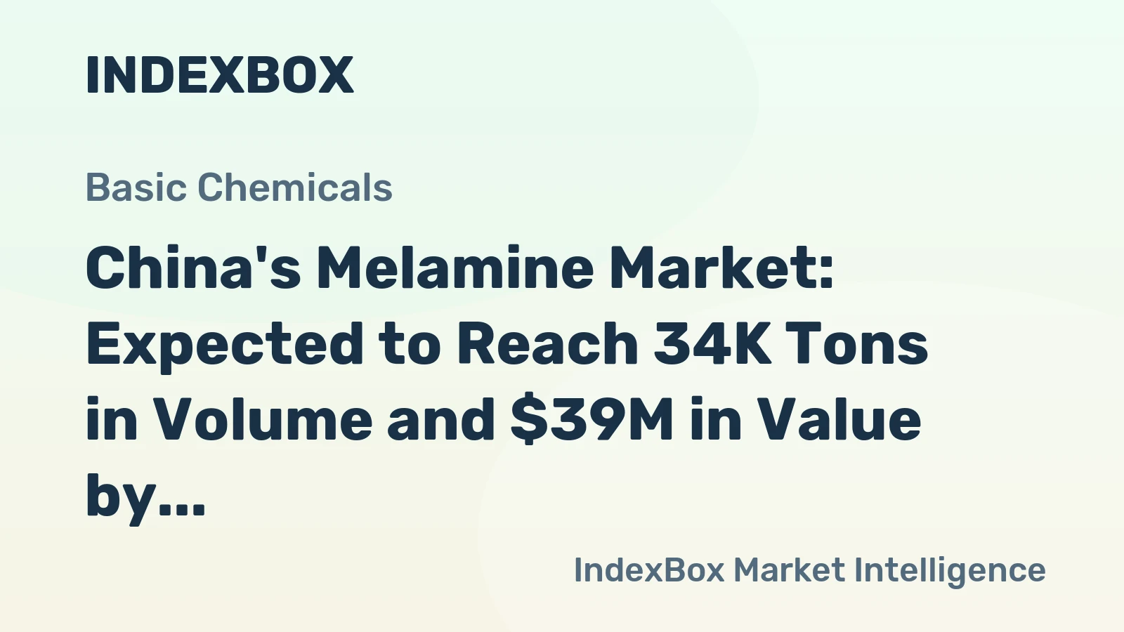China's Melamine Market: Expected to Reach 34K Tons in Volume and $39M in Value by 2035