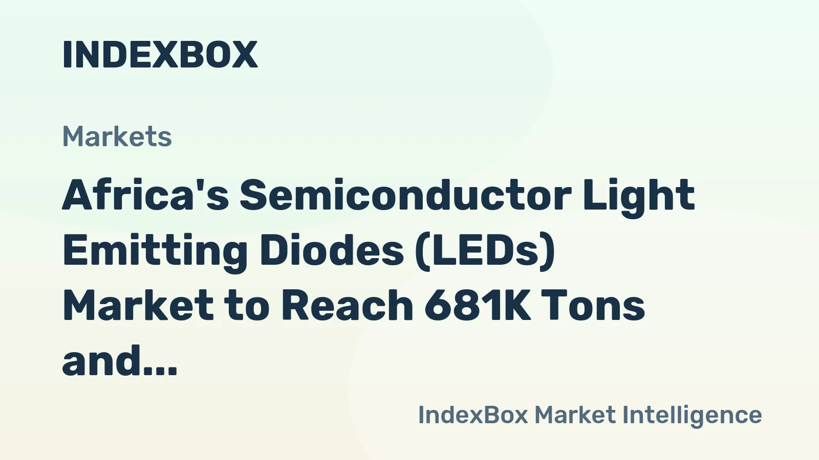 Africa's Semiconductor Light Emitting Diodes (LEDs) Market to Reach 681K Tons and $7.9B by 2035