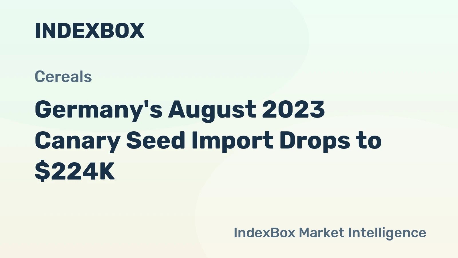 Germany's August 2023 Canary Seed Import Drops to $224K
