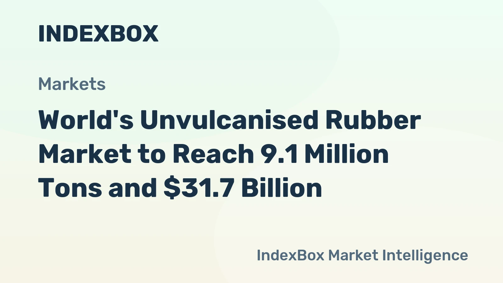 World's Unvulcanised Rubber Market to Reach 9.1 Million Tons and $31.7 Billion