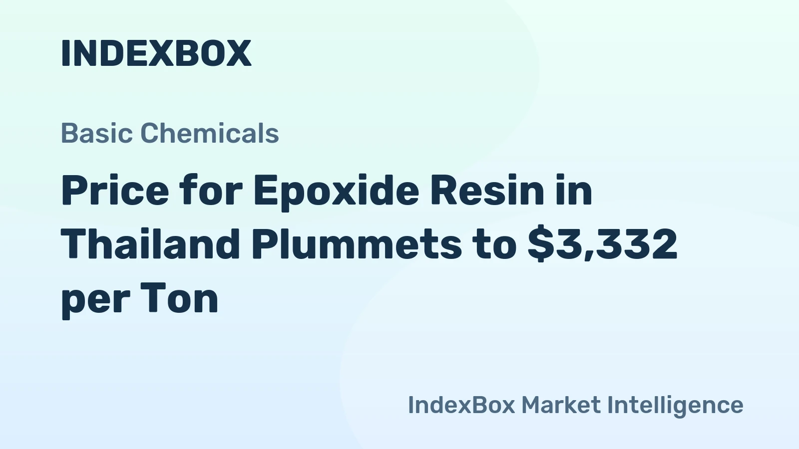 Price for Epoxide Resin in Thailand Plummets to $3,332 per Ton