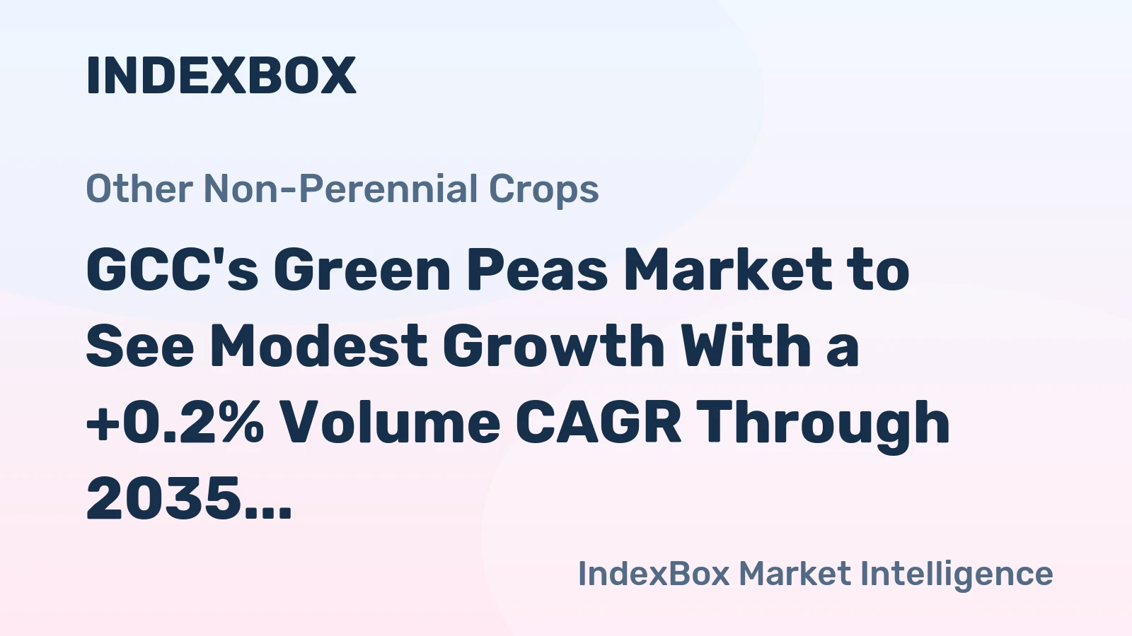 GCC's Green Peas Market to See Modest Growth With a +0.2% Volume CAGR Through 2035