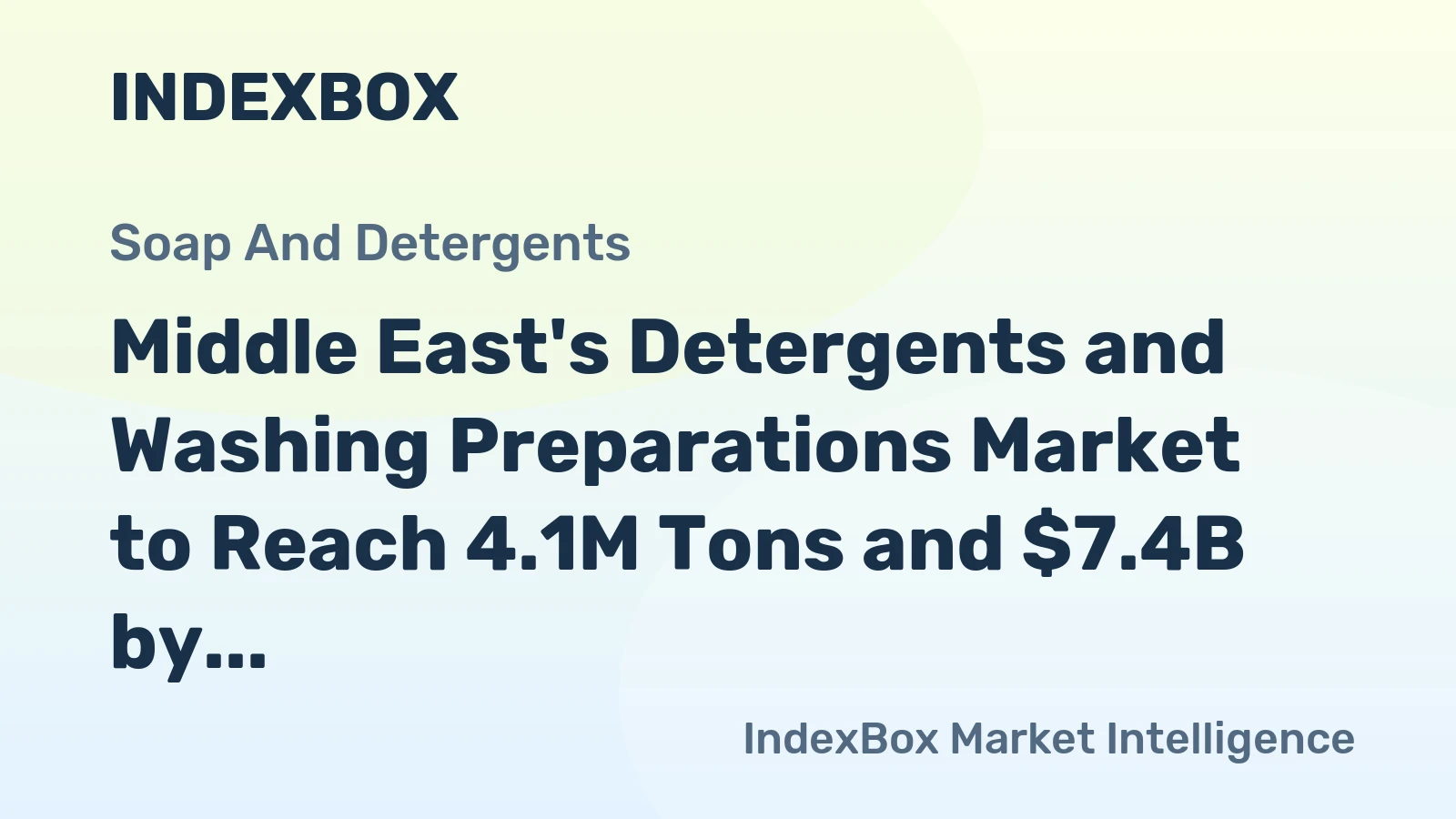 Middle East's Detergents and Washing Preparations Market to Reach 4.1M Tons and $7.4B by 2035, with 1.1% Volume Growth