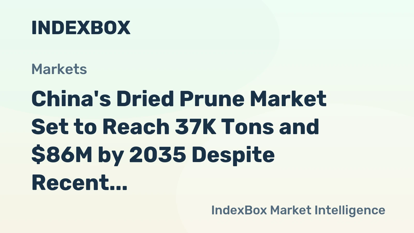 China's Dried Prune Market Set to Reach 37K Tons and $86M by 2035 Despite Recent Contraction