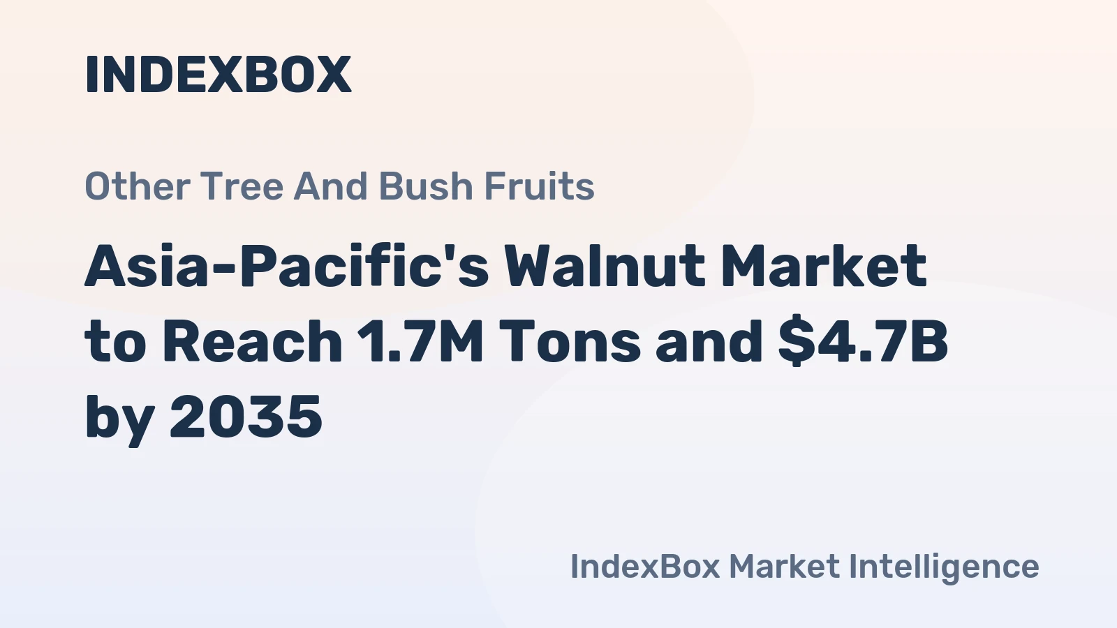 Asia-Pacific's Walnut Market to Reach 1.7M Tons and $4.7B by 2035