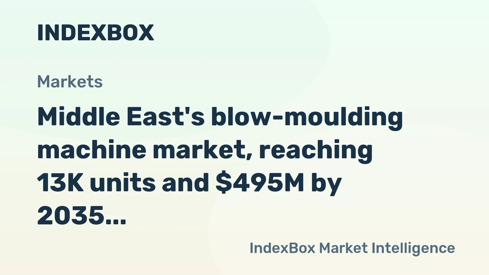 Middle East's blow-moulding machine market, reaching 13K units and $495M by 2035, continues its upward consumption trend.