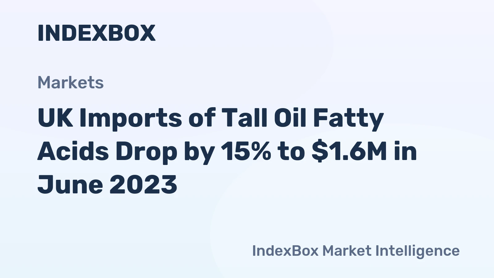 UK Imports of Tall Oil Fatty Acids Drop by 15% to $1.6M in June 2023