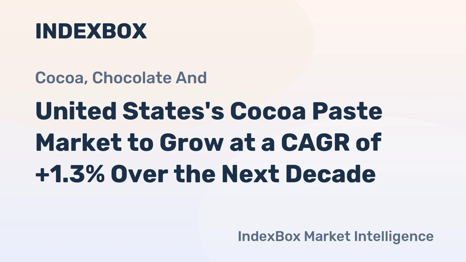 United States's Cocoa Paste Market to Grow at a CAGR of +1.3% Over the Next Decade