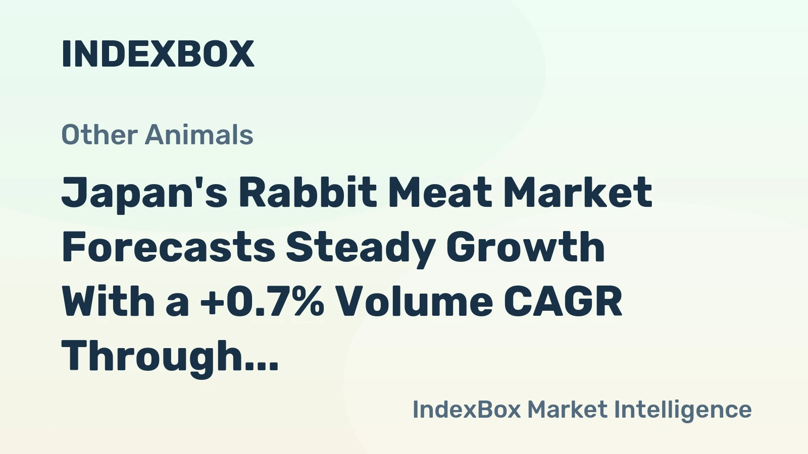 Japan's Rabbit Meat Market Forecasts Steady Growth With a +0.7% Volume CAGR Through 2035